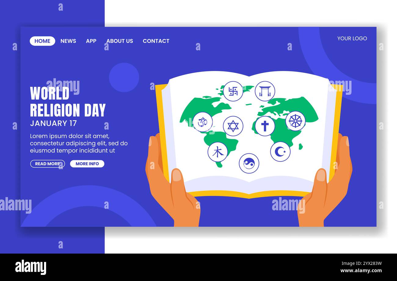 World Religion Day Background Illustration for Social Media Landing ...