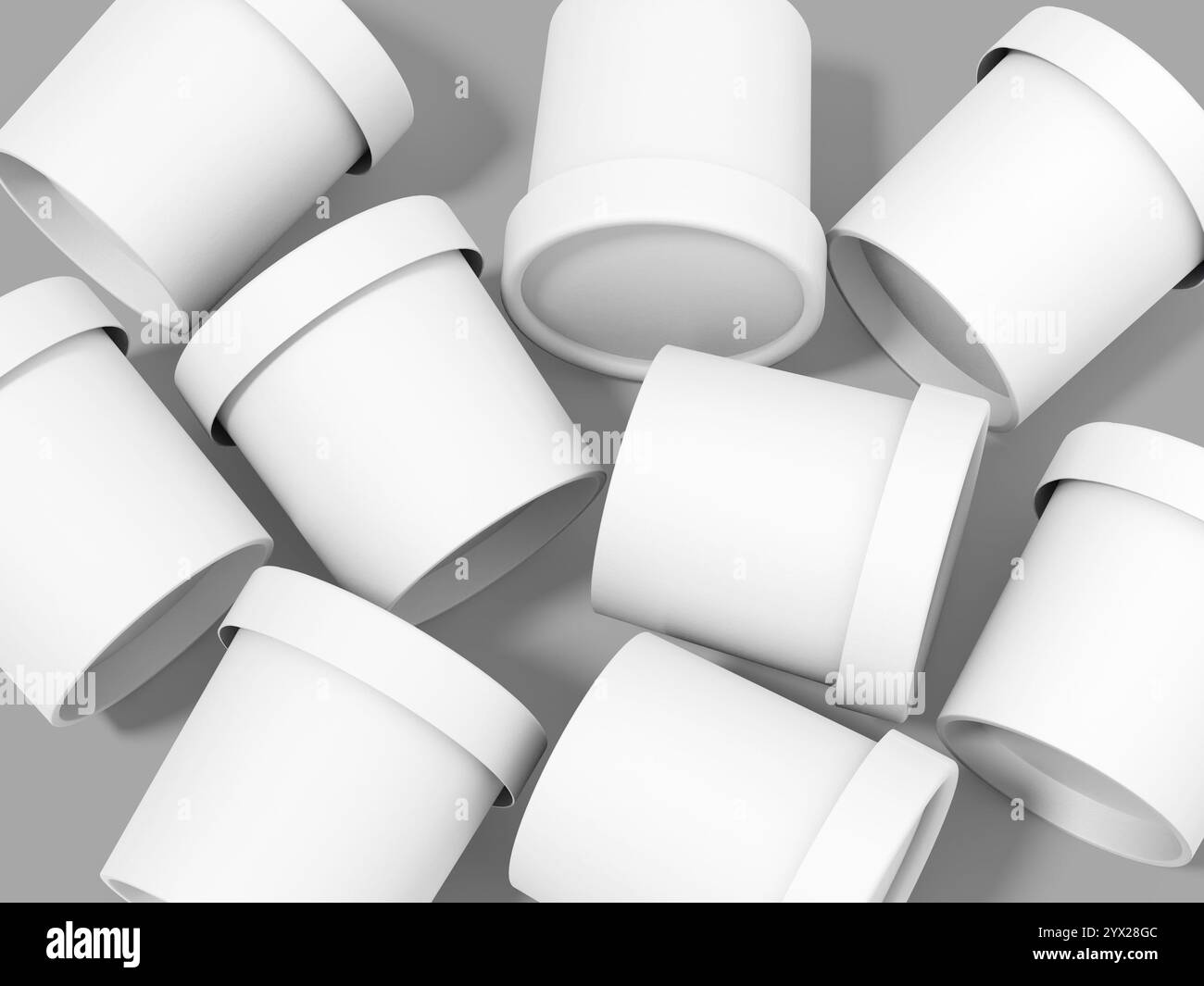 White Blank Bucket Mockup 3D Rendering Stock Photo - Alamy
