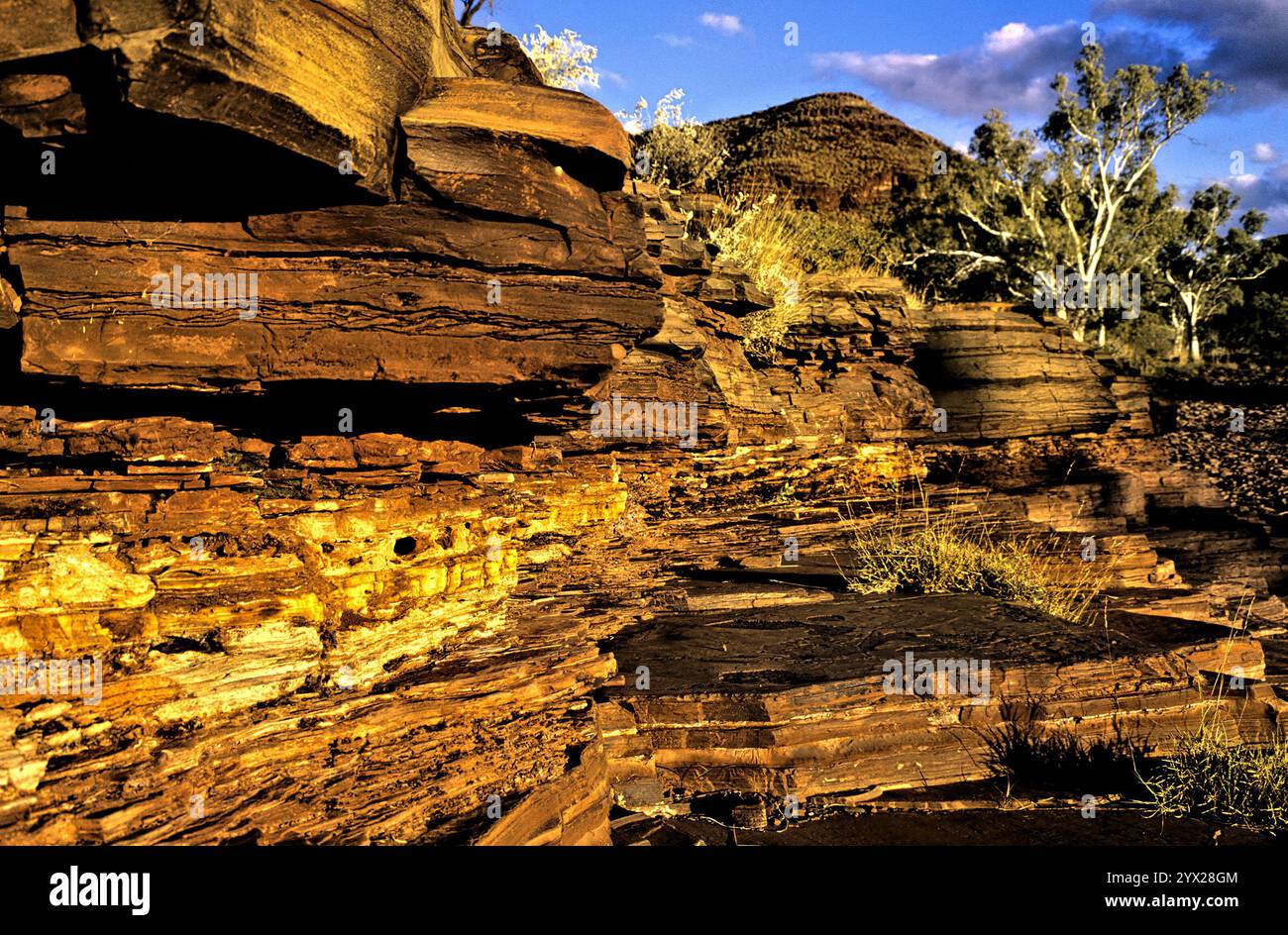 Layers of Shale rock, Wittenoom Gorge, Northwest Australia Stock Photo ...