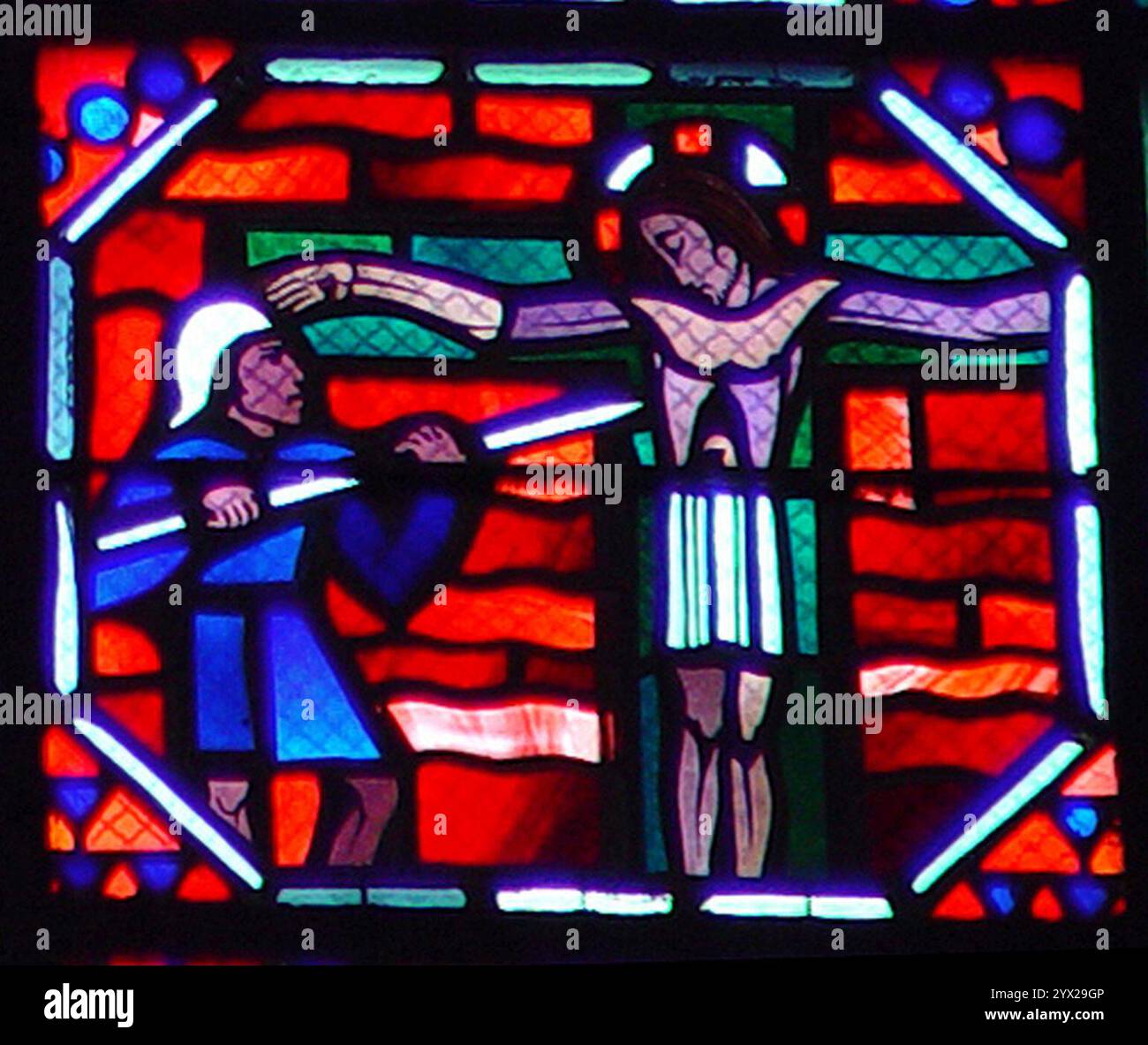 Crucifixion, the spear or lance piercing Jesus' side Stock Photo - Alamy