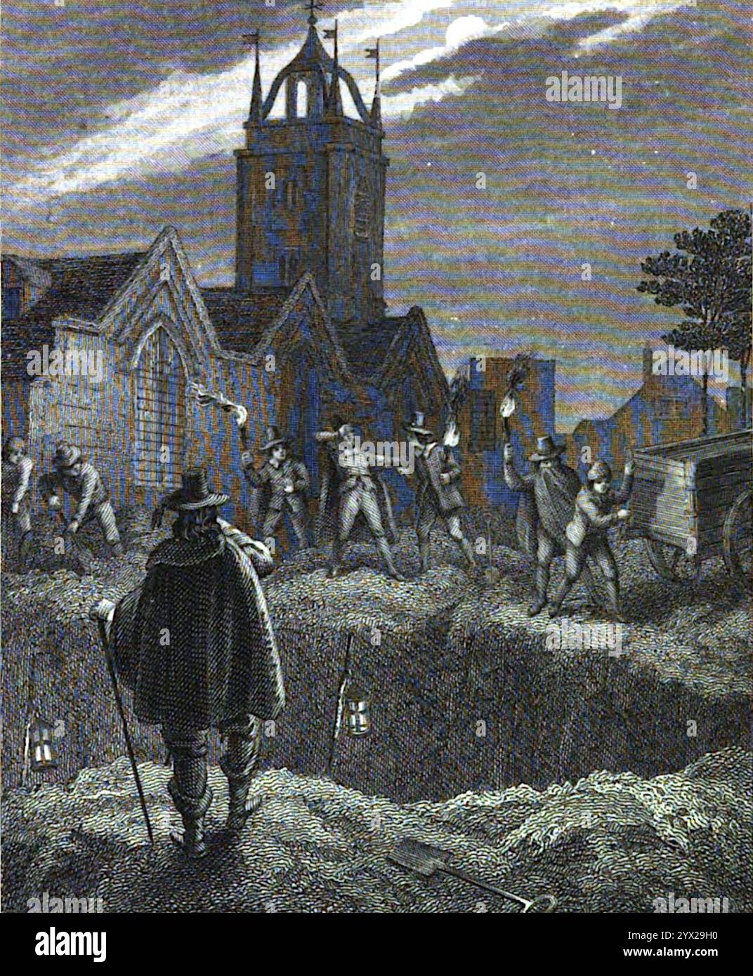 Cruikshank ''The Great Pit in Aldgate' Stock Photo - Alamy