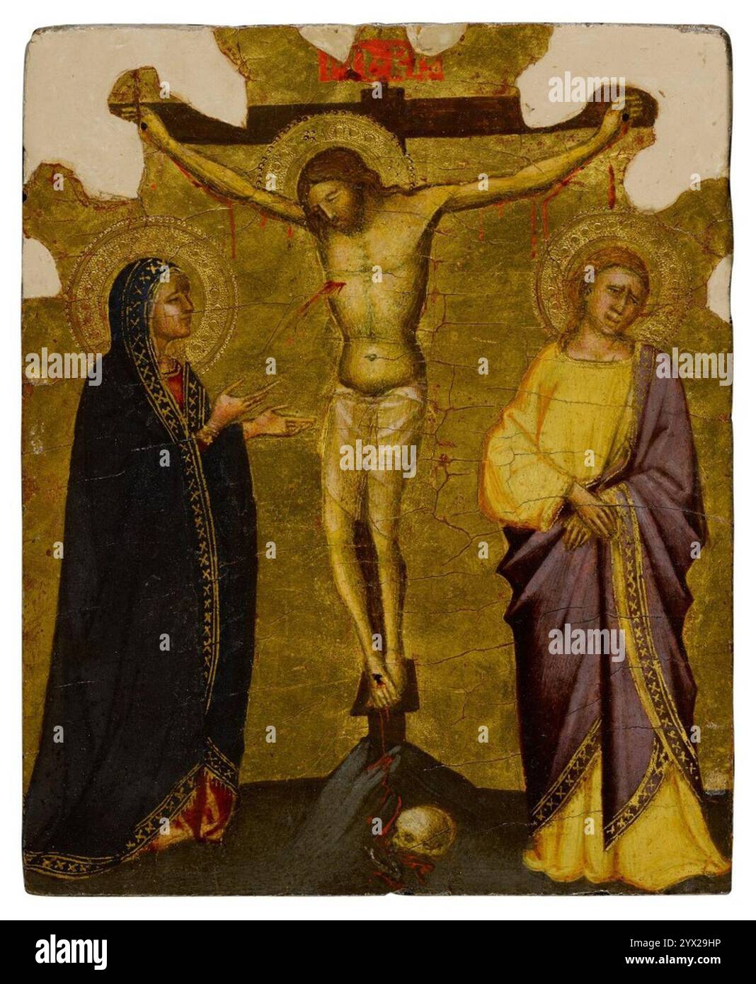 Crucifixion with the Mourning Virgin and Saint John the Baptist Stock Photo - Alamy