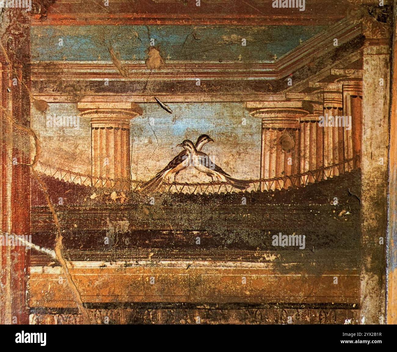 Cubiculum 46 west wall detail House of the Labyrinth Pompeii Stock ...