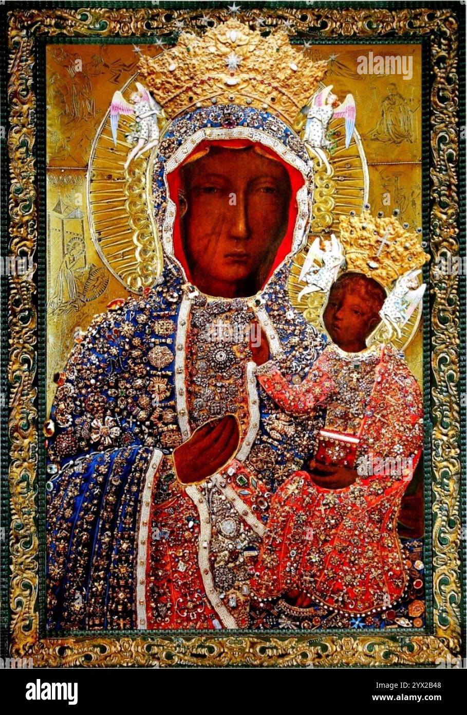 Cudowny Obraz Matki Bożej Jasnogórskiej w sukience brylantowej i ...