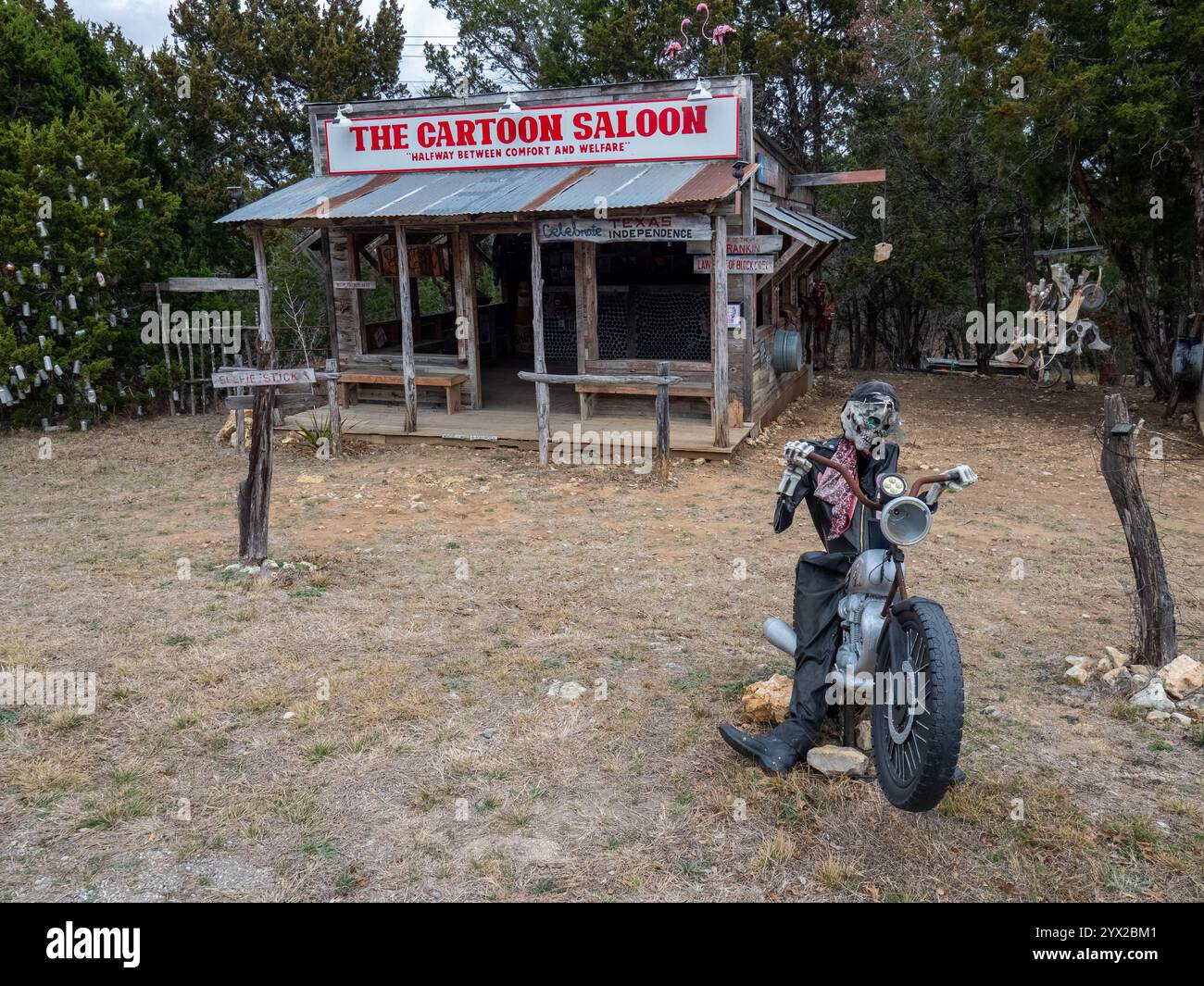 The Cartoon Saloon, a quirky roadside attraction in the Texas Hill ...