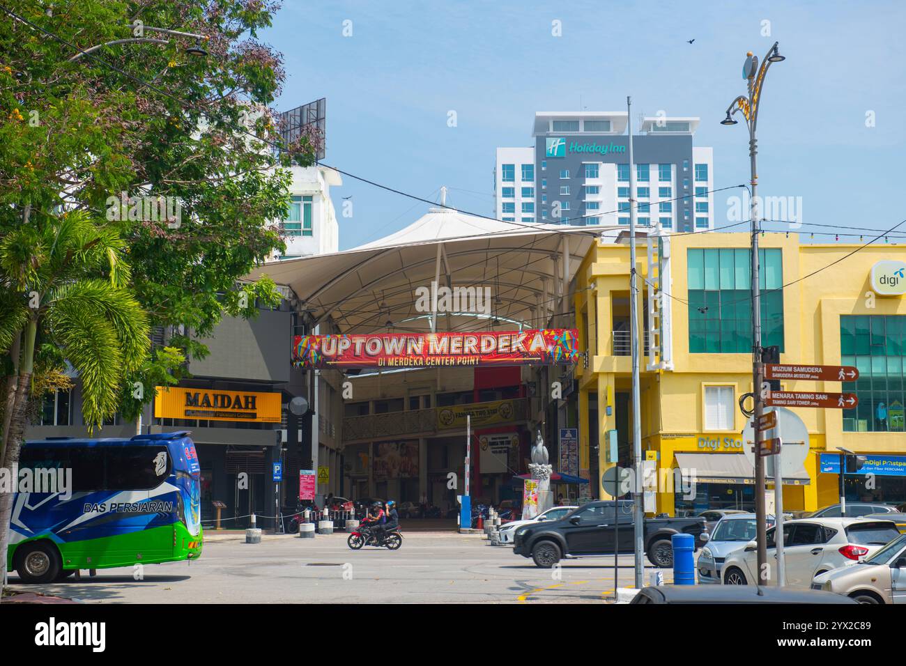 Plaza Merdeka shopping center on Jalan Merdeka Street in historic city ...