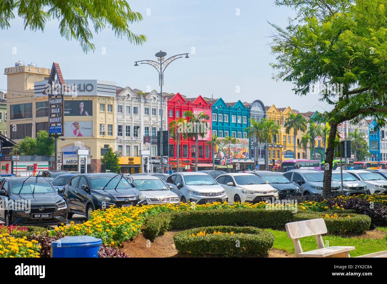 Plaza Merdeka shopping center on Jalan Merdeka Street in historic city ...