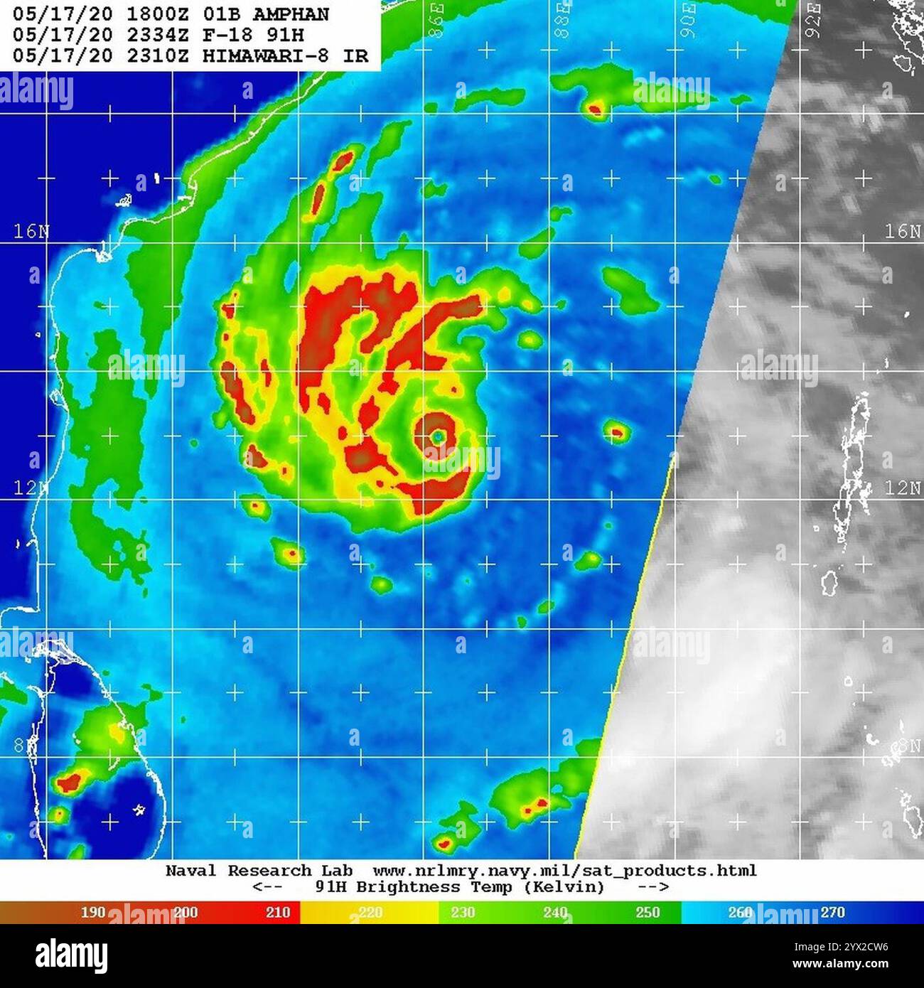 Cyclone Amphan 2020-05-17 2334Z IR Stock Photo - Alamy
