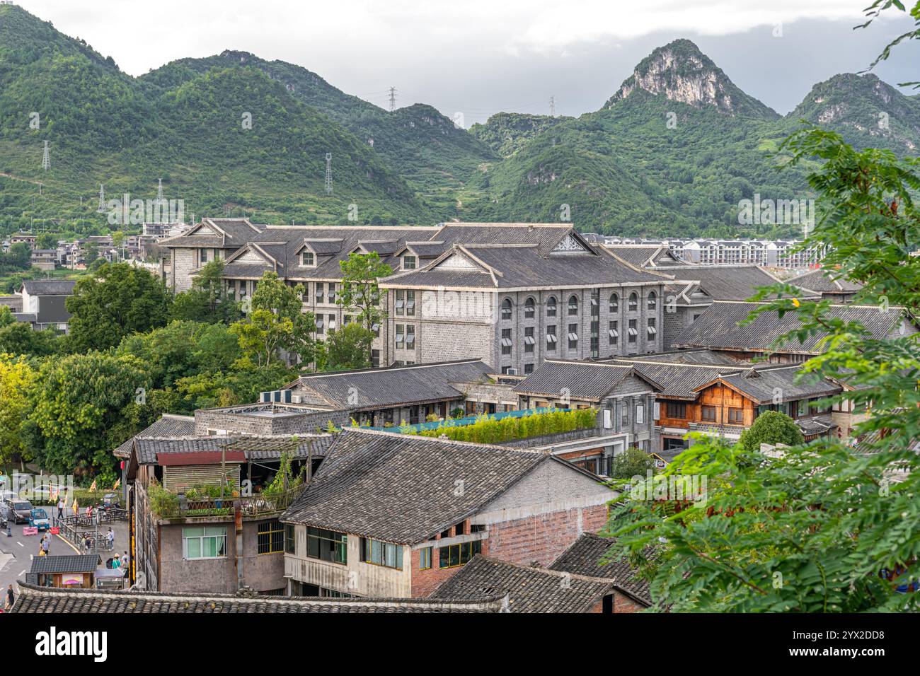 August 17, 2022, GUIYANG, CHINA: Tourists visit Qingyan ancient town ...