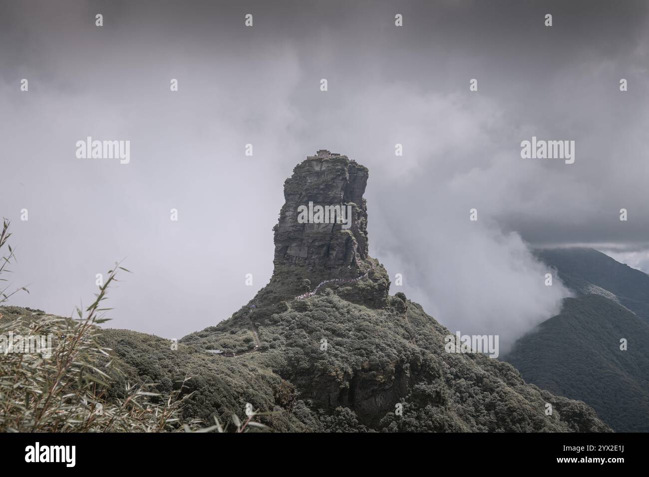 Sunset scenery in Fanjingshan mountain with view of the Fanjing mount ...