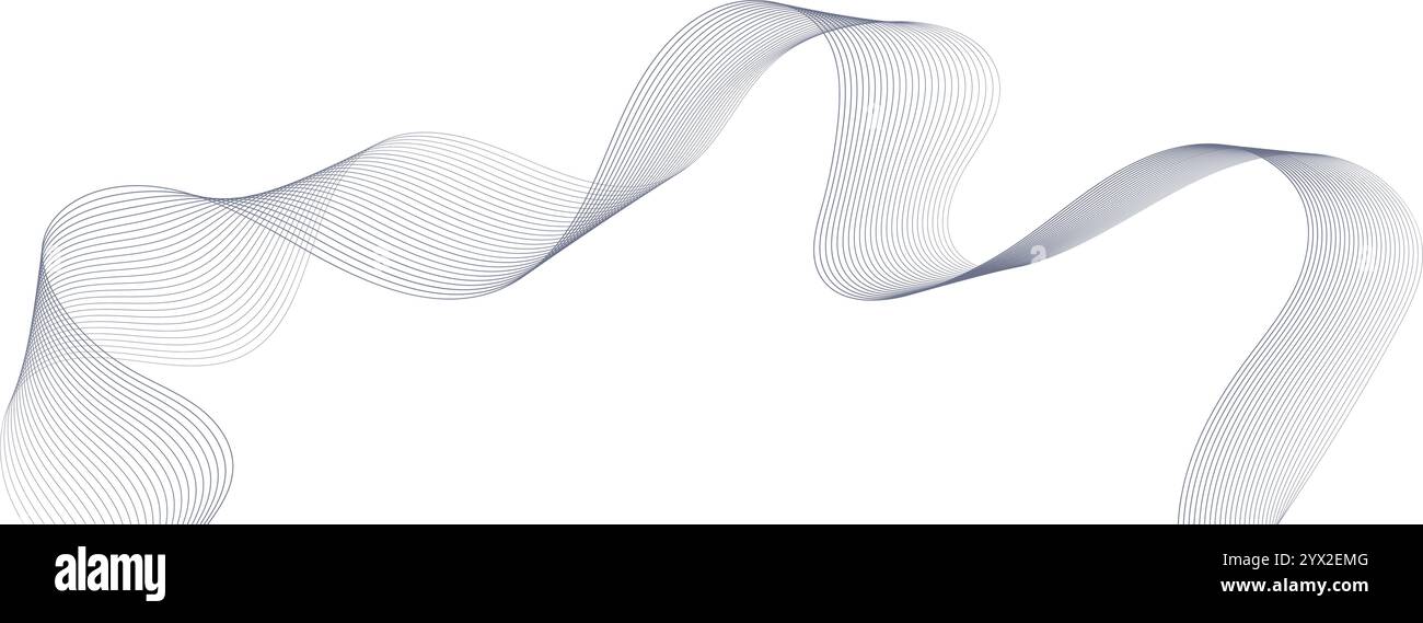 Abstract wave lines background, graphic thin curves design element ...