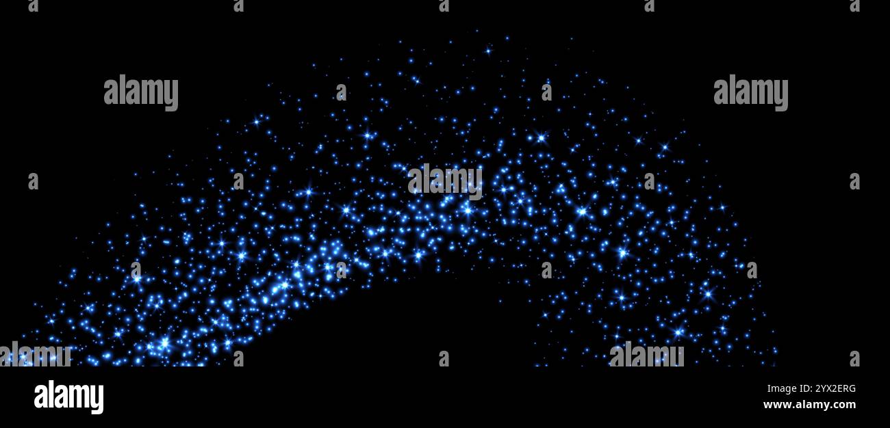 Blue stars and sparkles, magic star dust background, light effect with ...