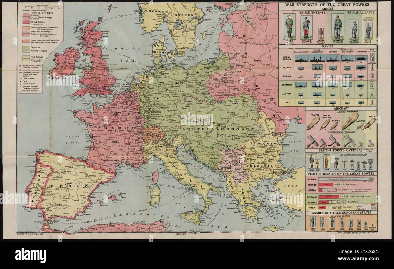 Daily Mail general war map of Europe (5008000 Stock Photo - Alamy