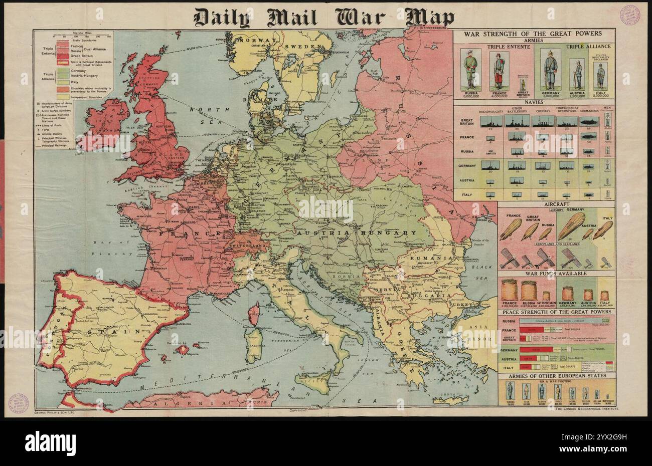 Daily Mail war map (5008005 Stock Photo - Alamy
