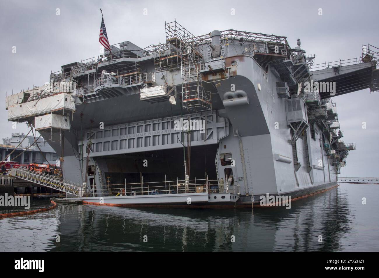 Damage control efforts continue on USS Bonhomme Richard LHD-6 Stock ...