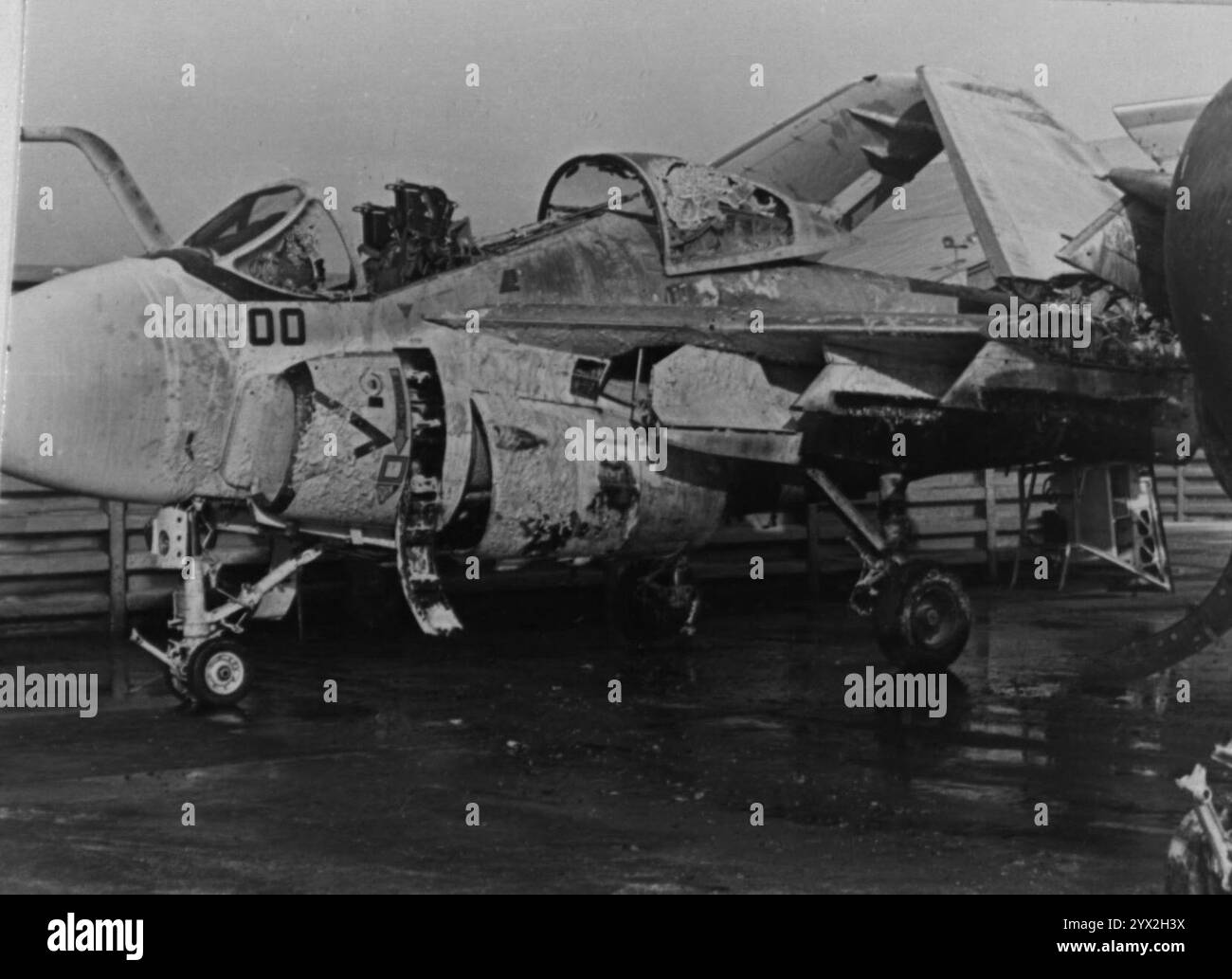 Damaged Grumman A-6A Intruder of VMA(AW)-242 at Da Nang Air Base ...