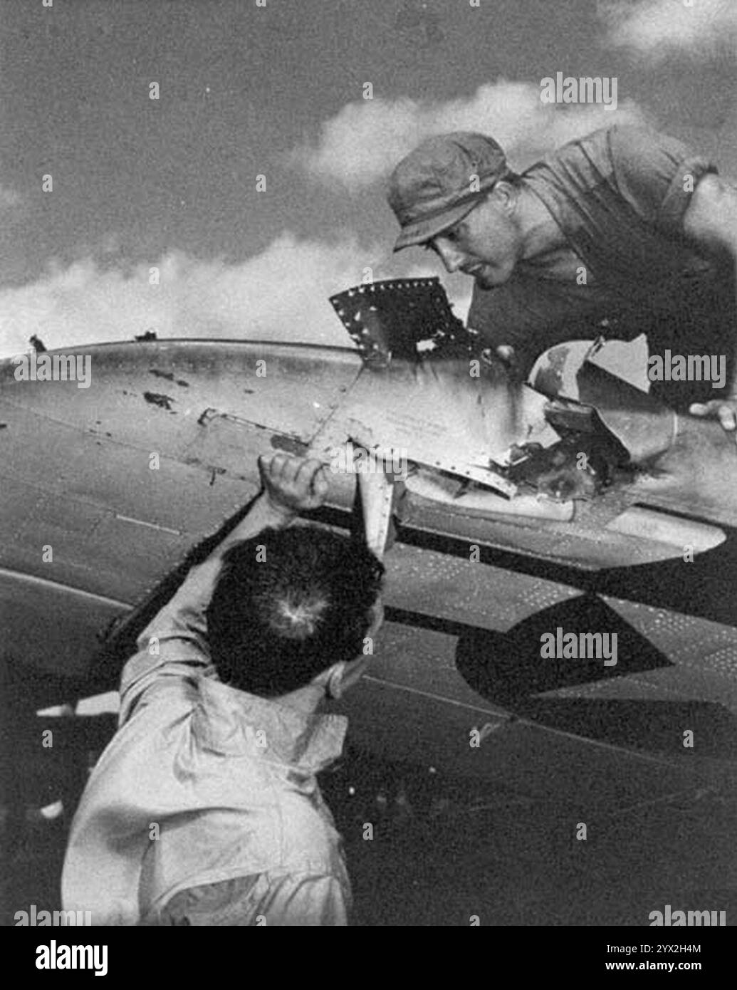 Damaged Douglas SBD-5 Dauntless of VB-10 aboard USS Enterprise (CV-6 ...