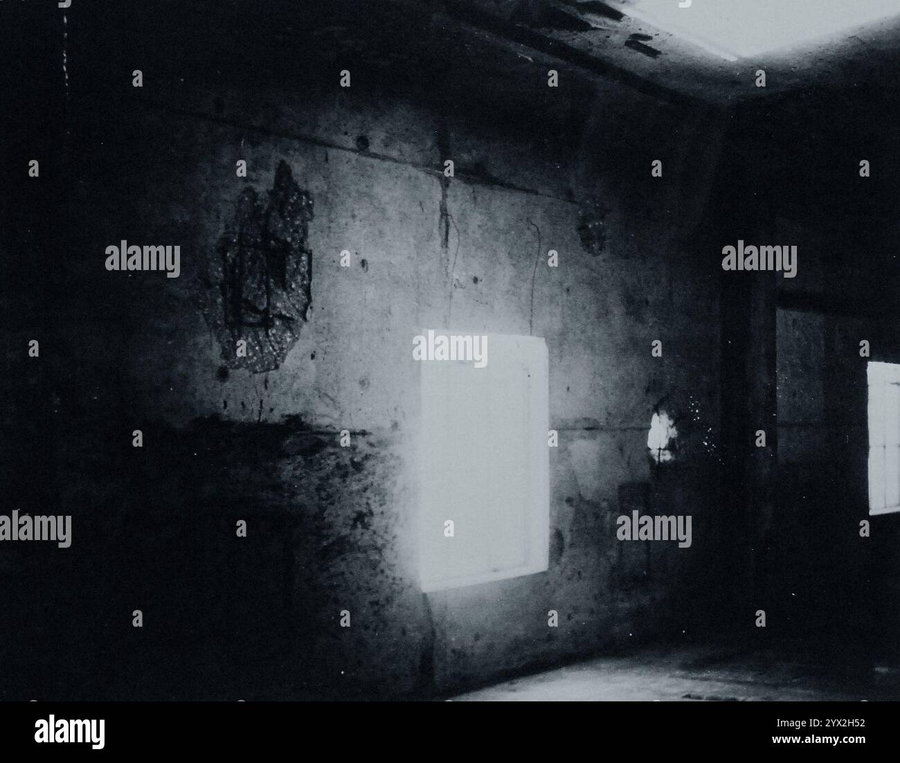 Damage to the radio transmission building on Sand Island, Midway Atoll ...