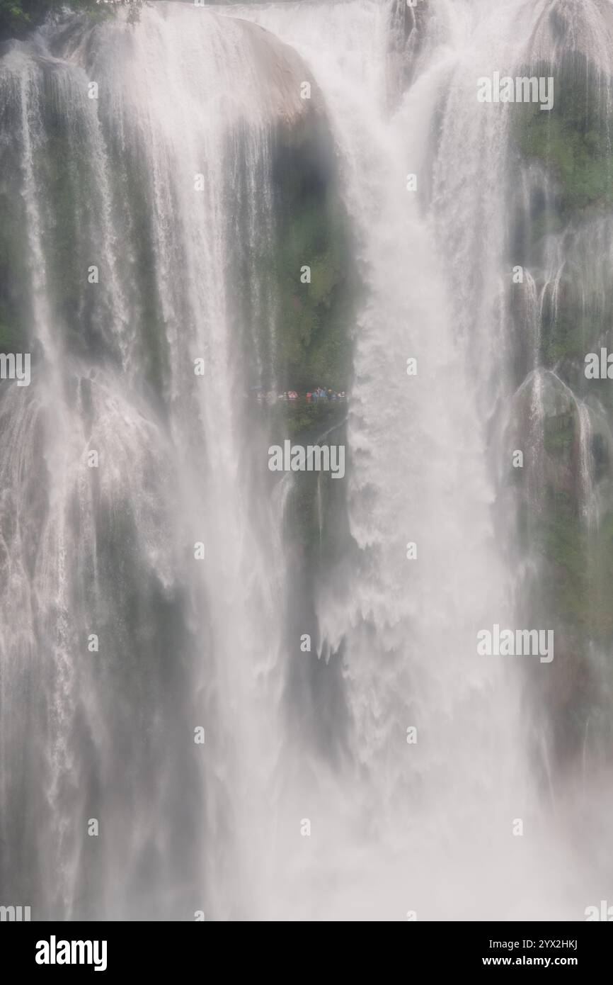 Vertical close up on the Huangguoshu Waterfall in Guizhou Province ...