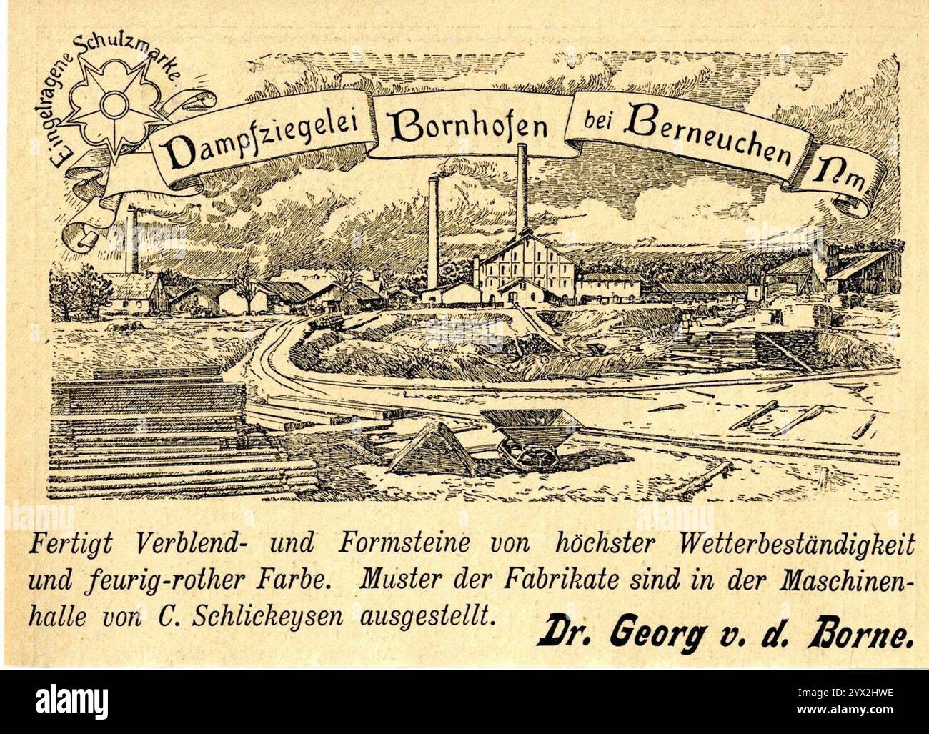 Dampfziegelei Bornhofen bei Berneuchen Nm. Fertigt Verblend- und ...