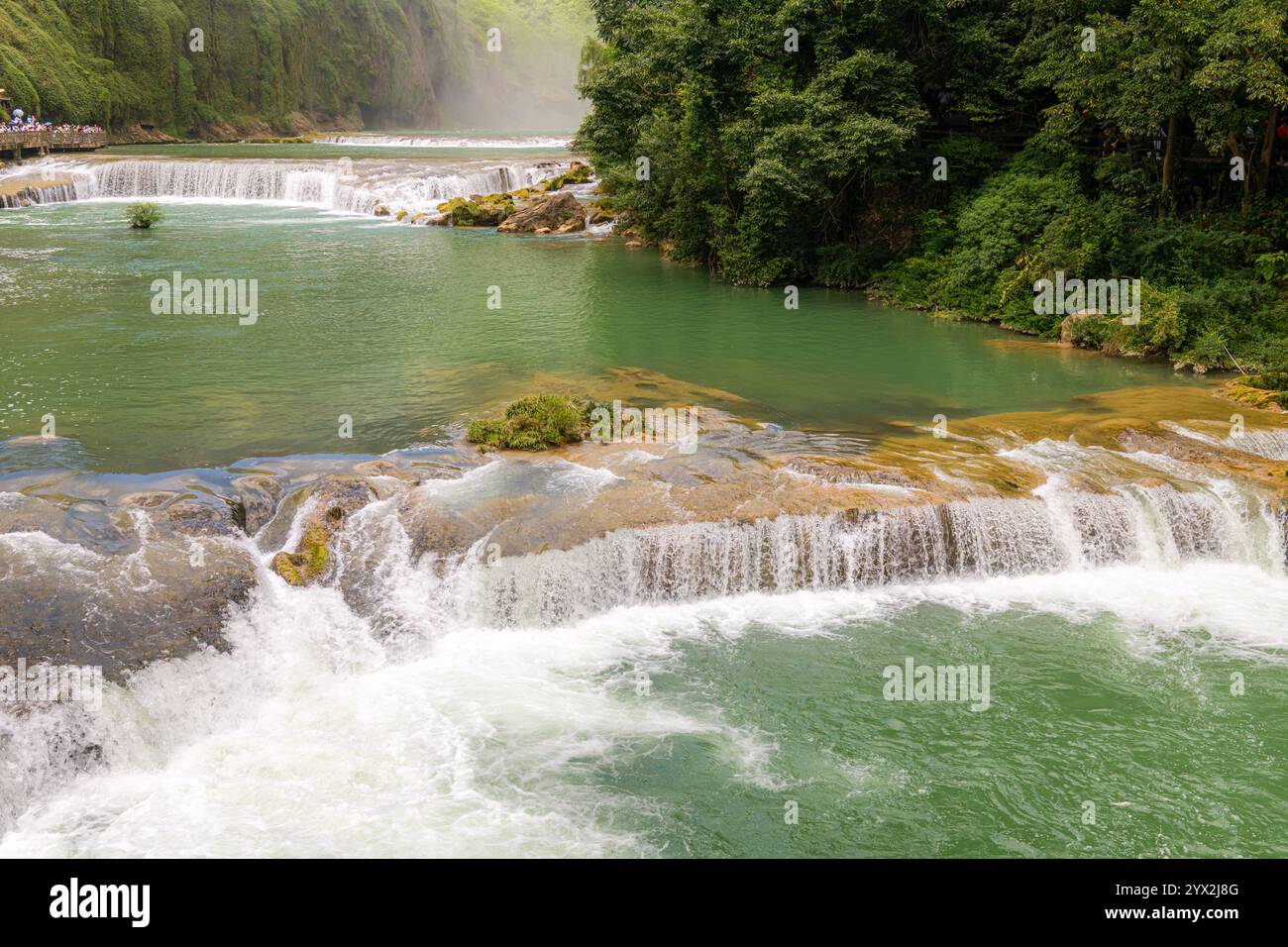 Baishui river in Huangguoshu waterfalls (Yellow-fruit tree waterfalls ...