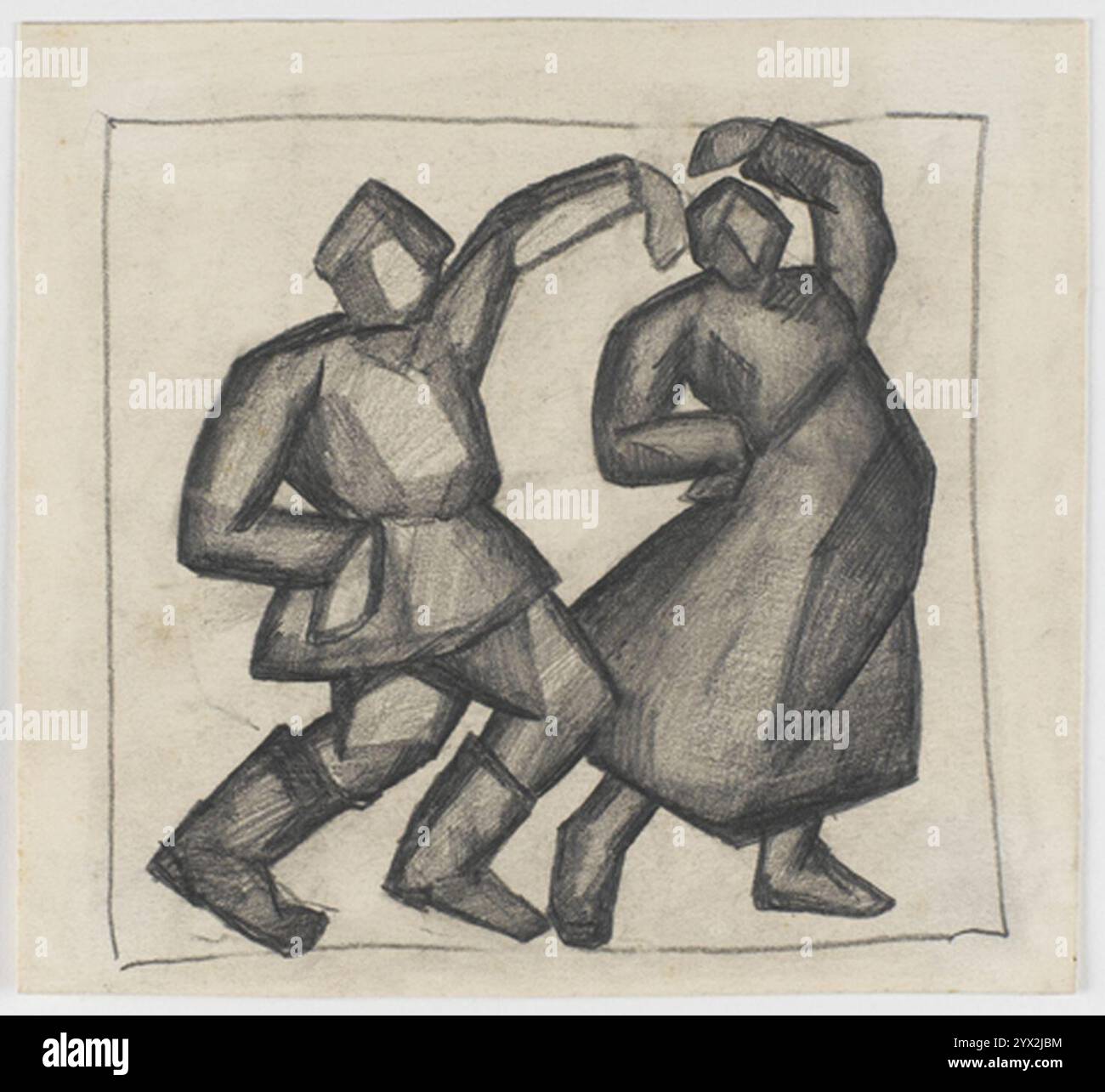 Dancing Peasant Couple (Kazimir Malevich, 1912 Stock Photo - Alamy