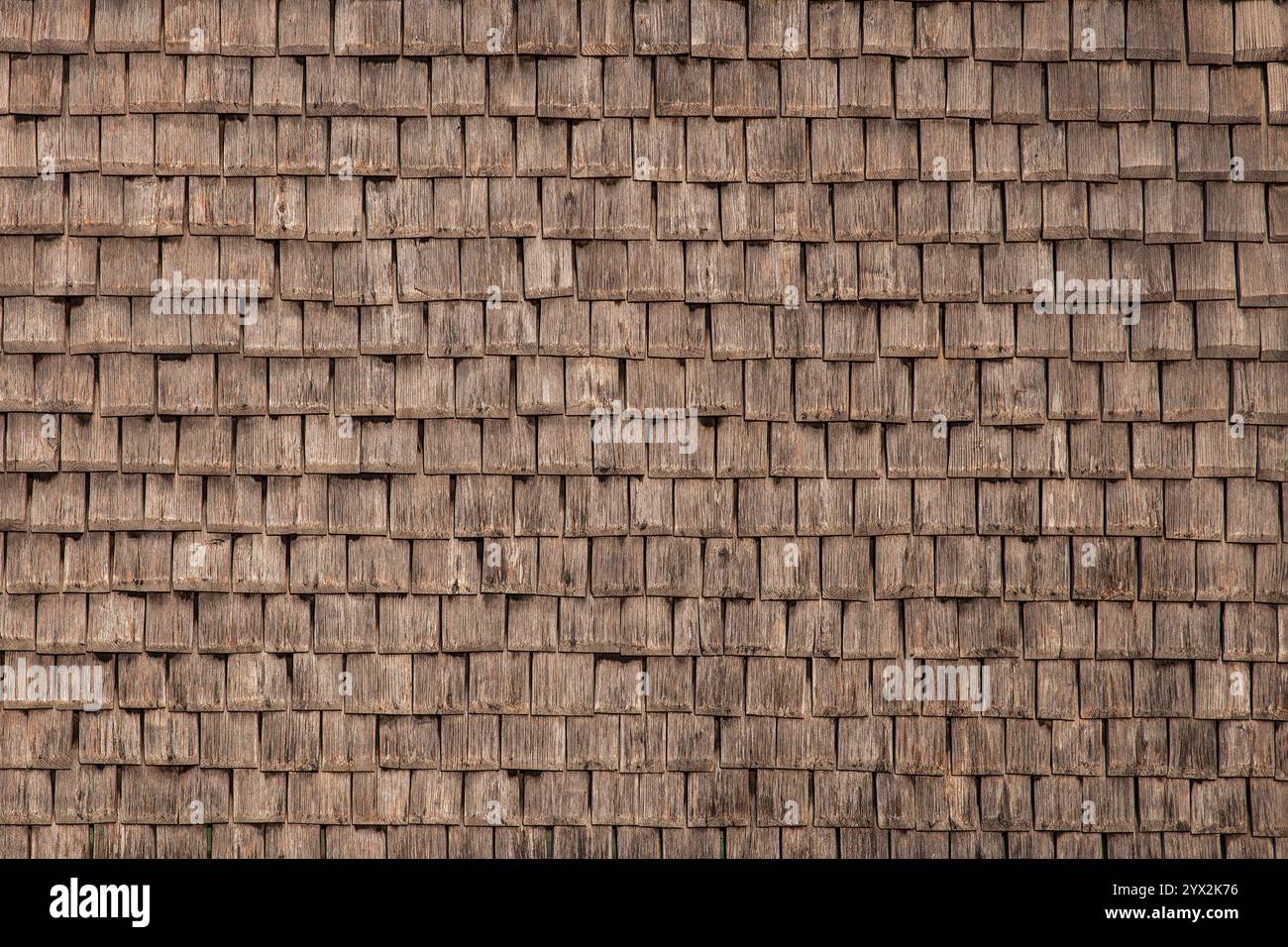 Texture of an old brown wooden tile roof Stock Photo - Alamy