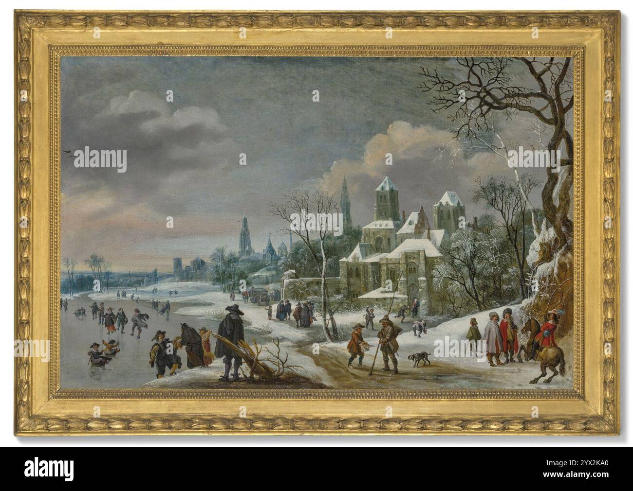 Daniel van heil and jan brueghel ii a winter townscape with figures ...
