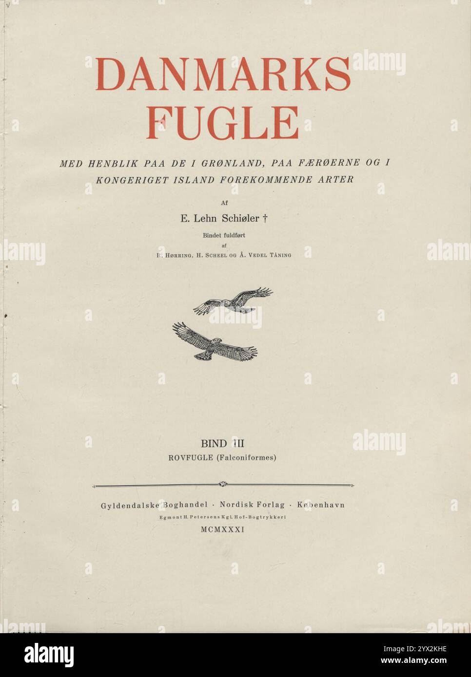 Danmarks Fugle Bind 3 Stock Photo - Alamy