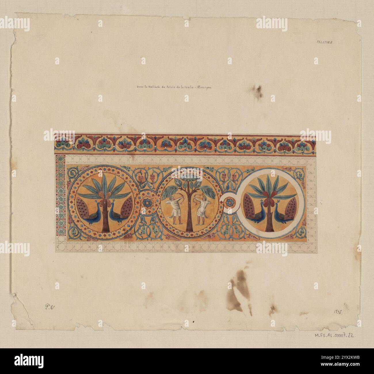 Dans le vestibule du palais de la couba. Mosaïque M-FG-AL-00007-22 ...