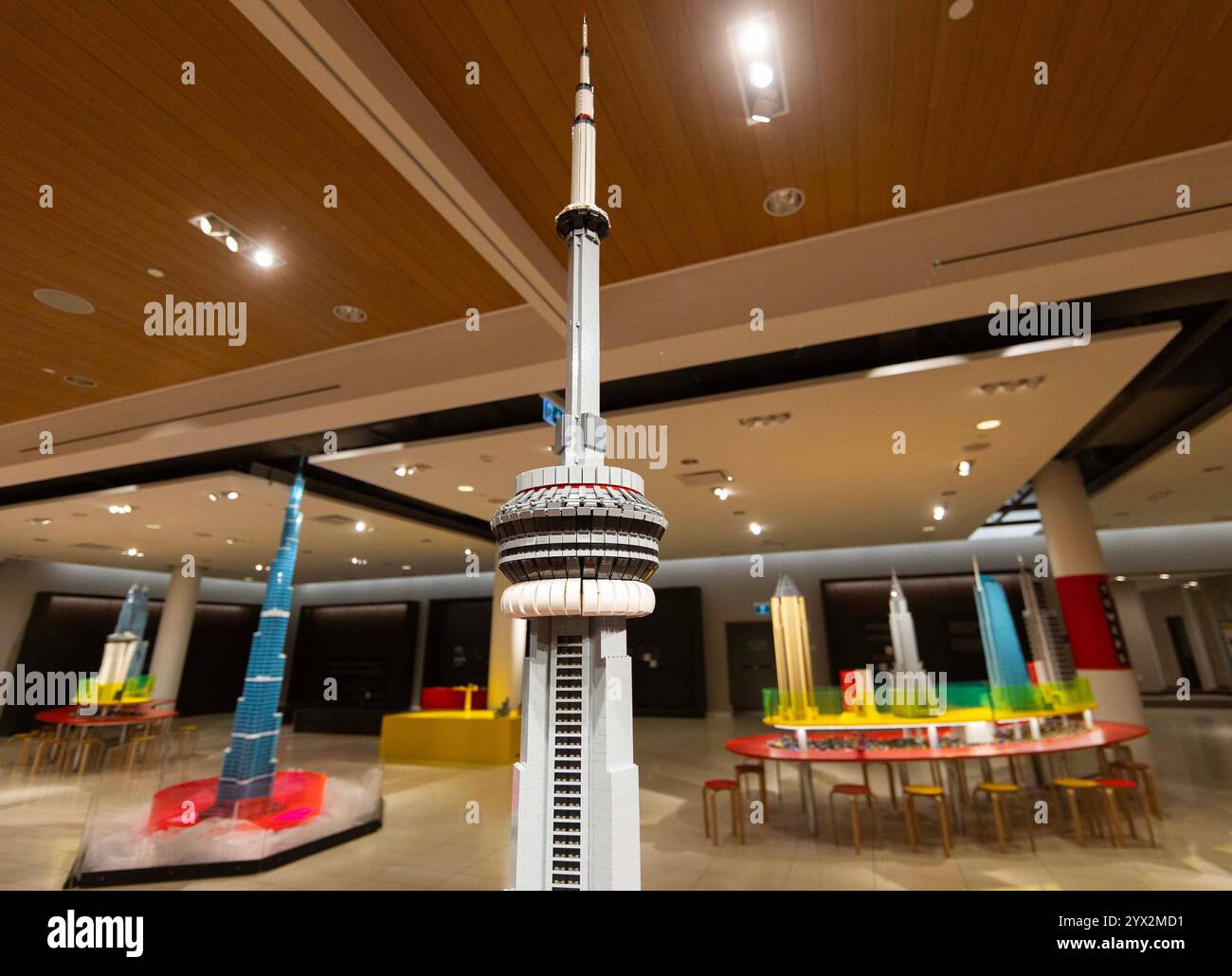 Toronto, Canada. 12th Dec, 2024. Skyscrapers built with LEGO bricks are ...