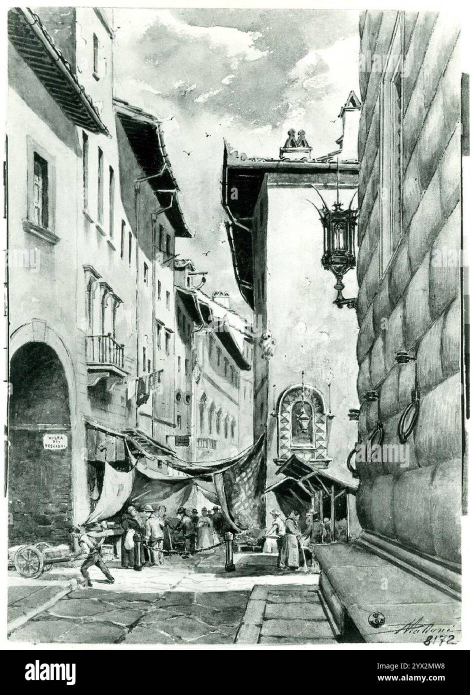 Dante Mattani, via degli Strozzi, 1880s Stock Photo - Alamy