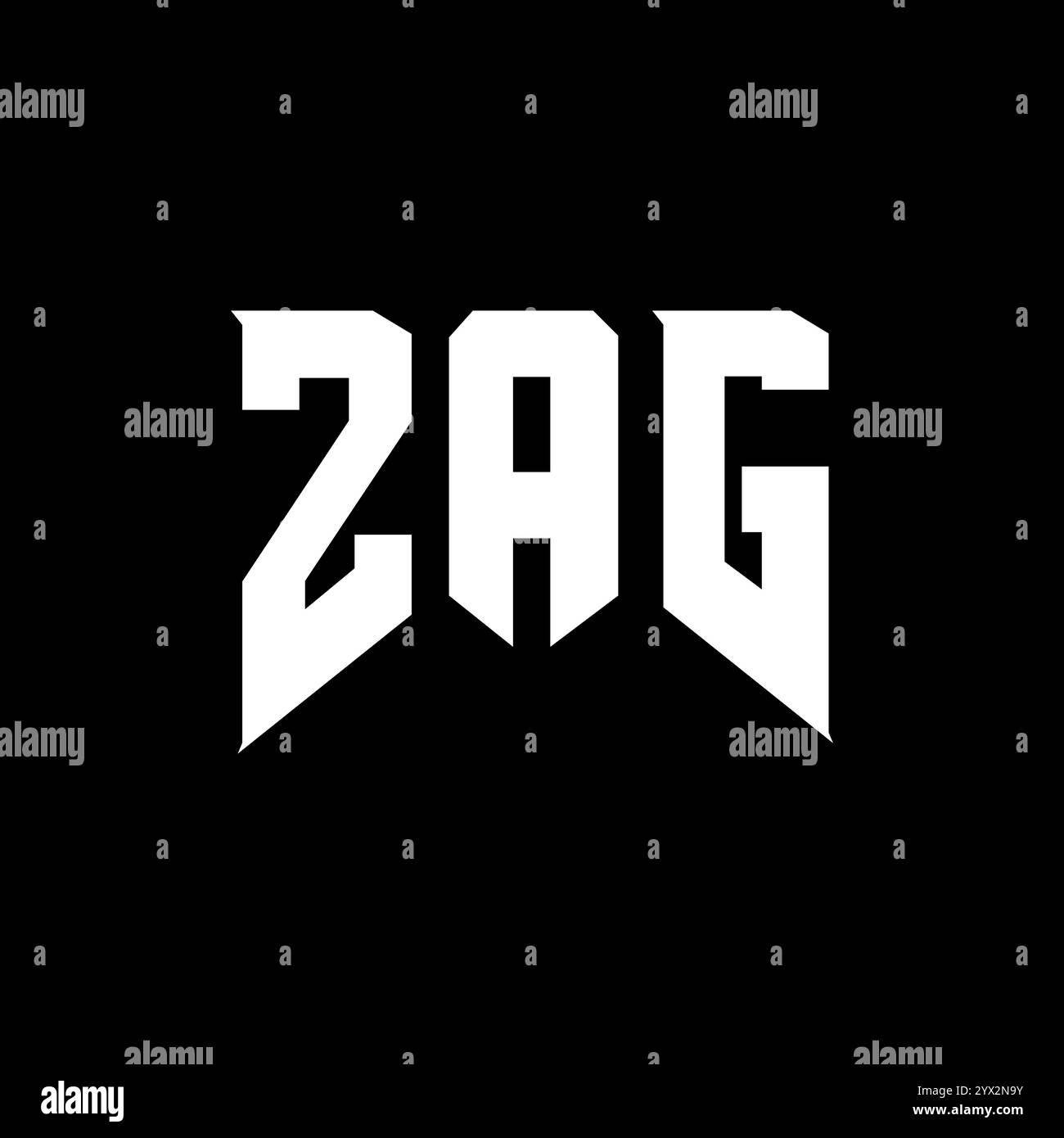 ZAG letter logo design for technology company. ZAG logo design black ...