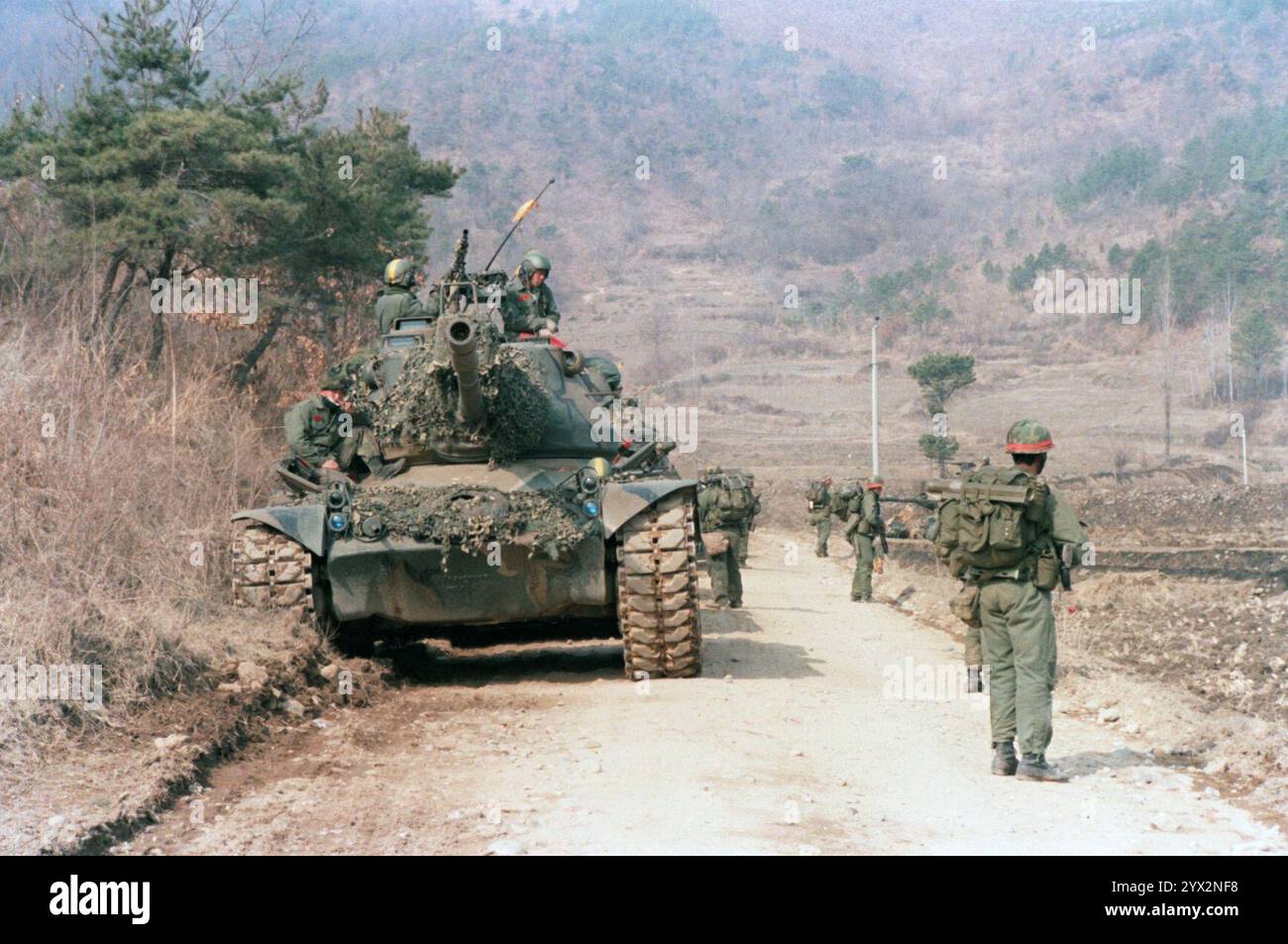 DA-SC-86-08972 A Korean M-47 tank supports infantry soldiers of the 1ST ...