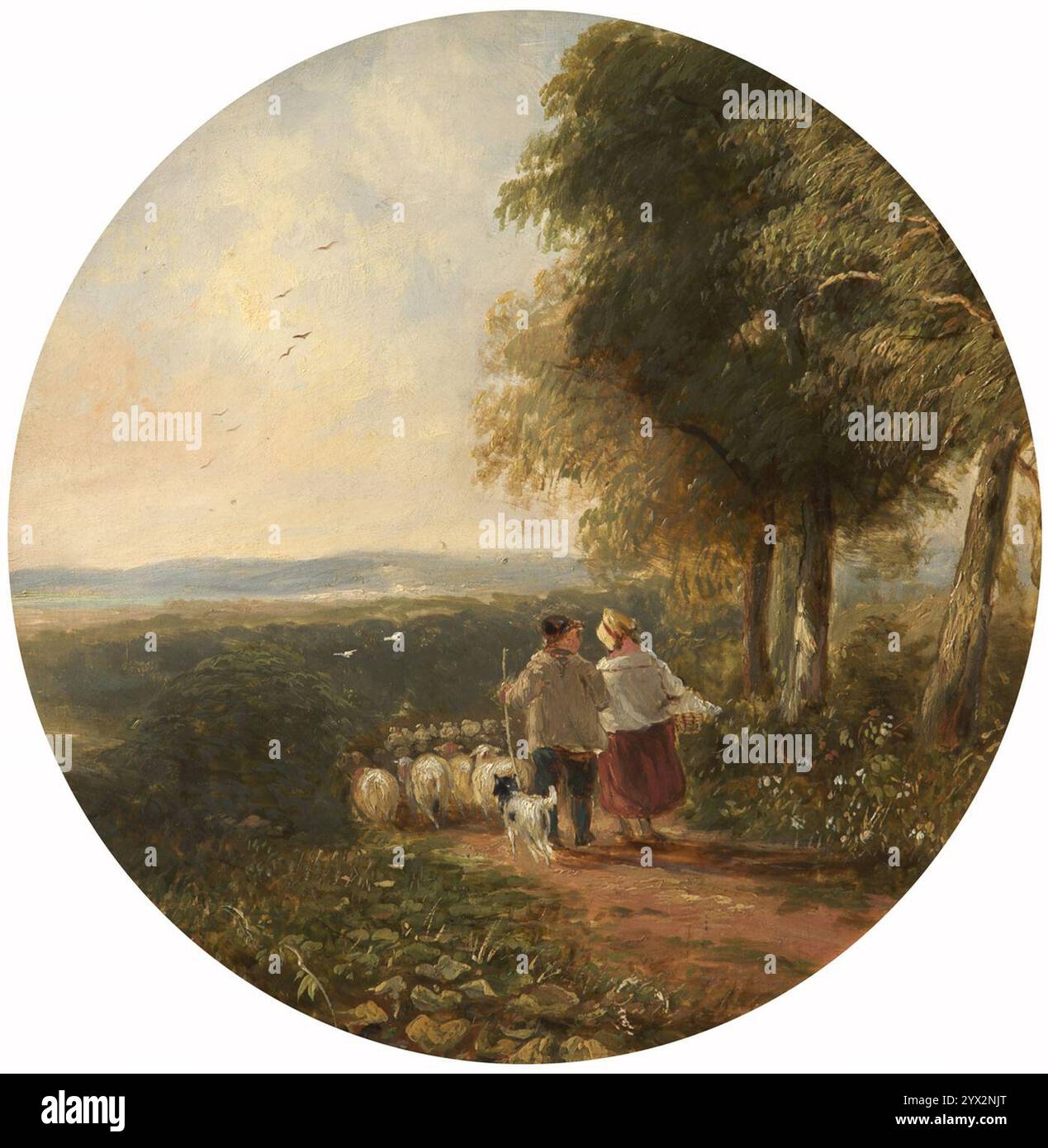 David Cox (I) - Landscape with Sheep Stock Photo - Alamy