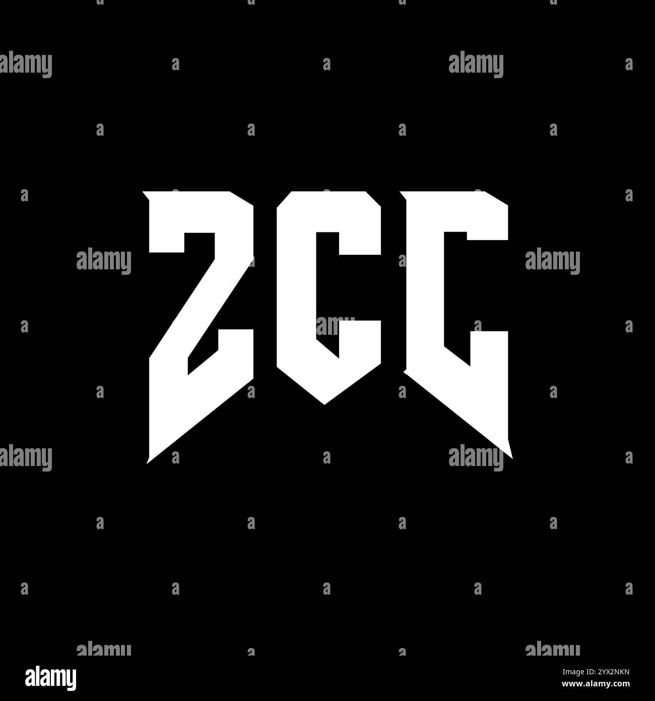 ZCC letter logo design for technology company. ZCC logo design black and white color combination ...
