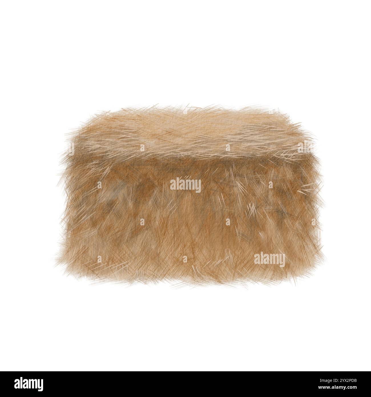 Rectangular haystack detailed in warm colors as a symbol of the fall ...