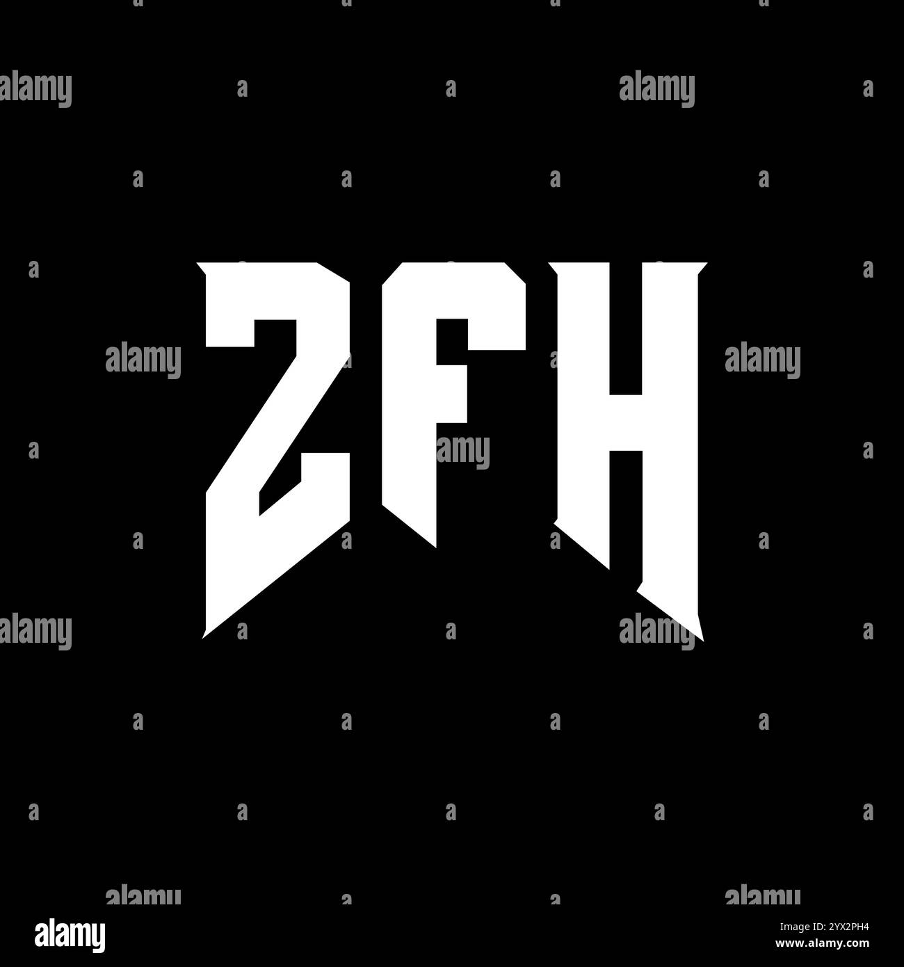 ZFH letter logo design for technology company. ZFH logo design black ...