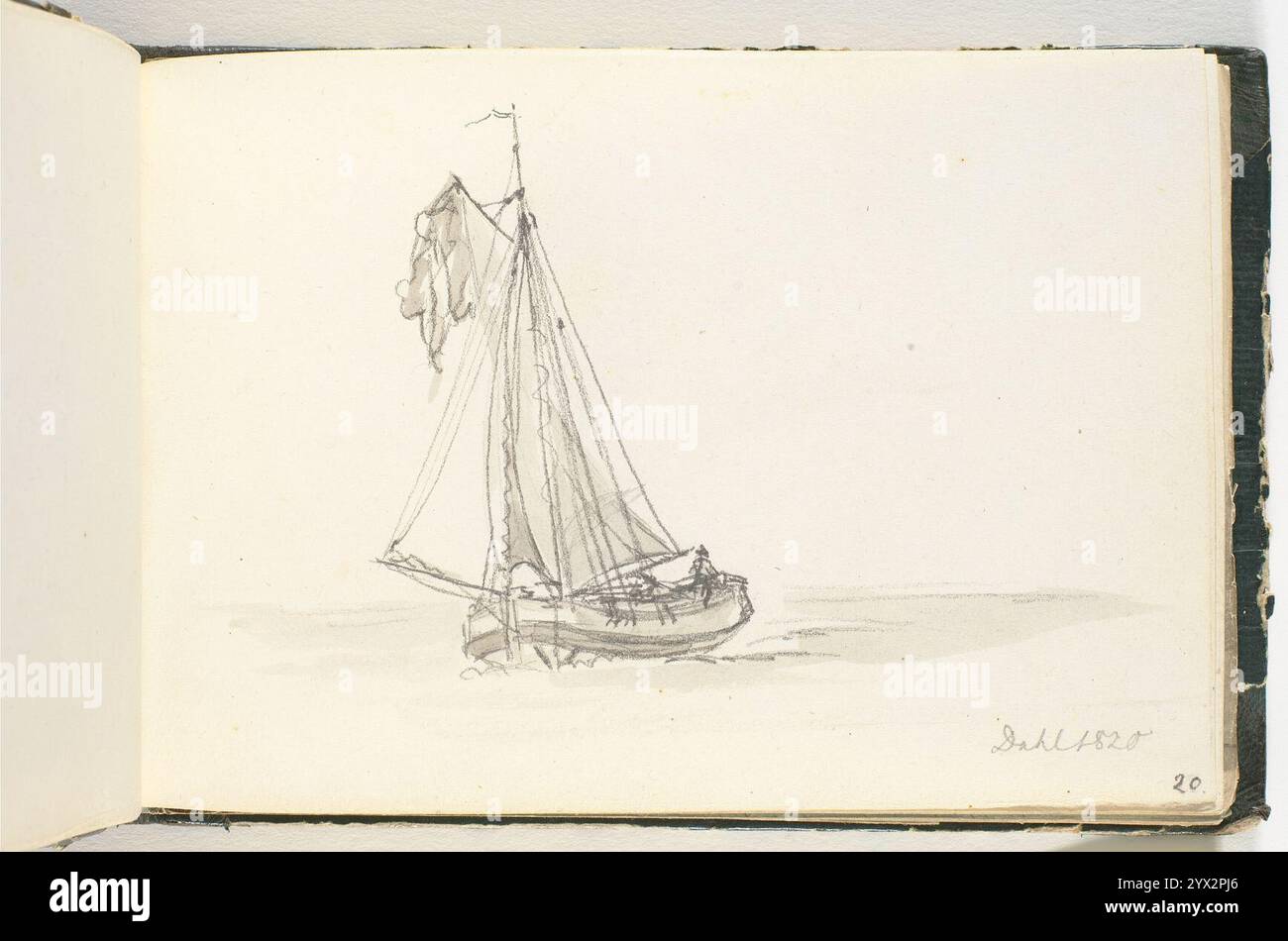 JC Dahl, Et stort sejlskib i smult vande, 1820 Stock Photo - Alamy