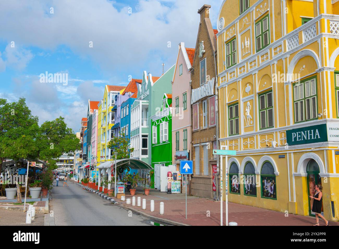 Historic waterfront commercial houses with Dutch style on Handelskade ...