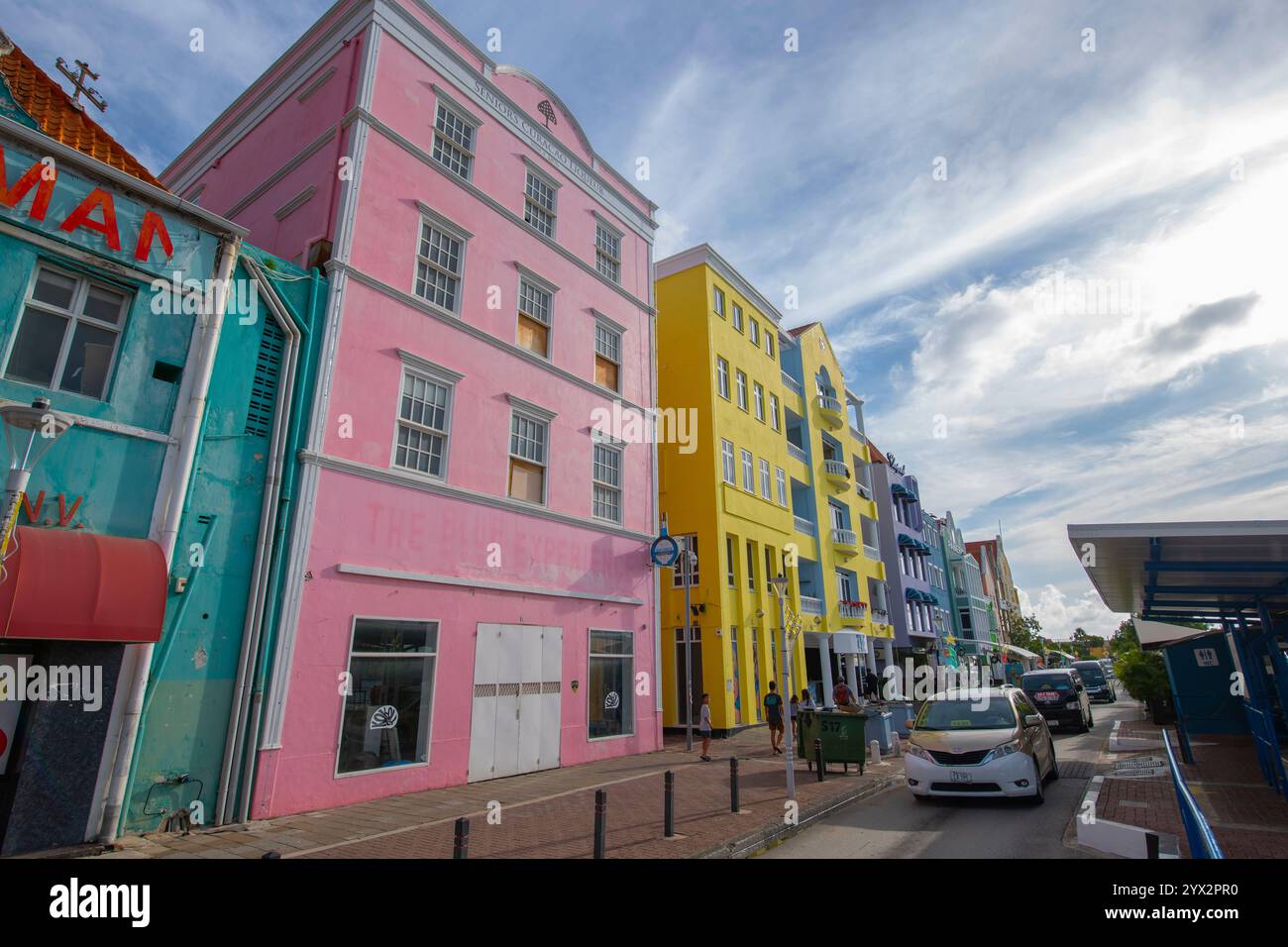 Historic waterfront commercial houses with Dutch style on Handelskade ...