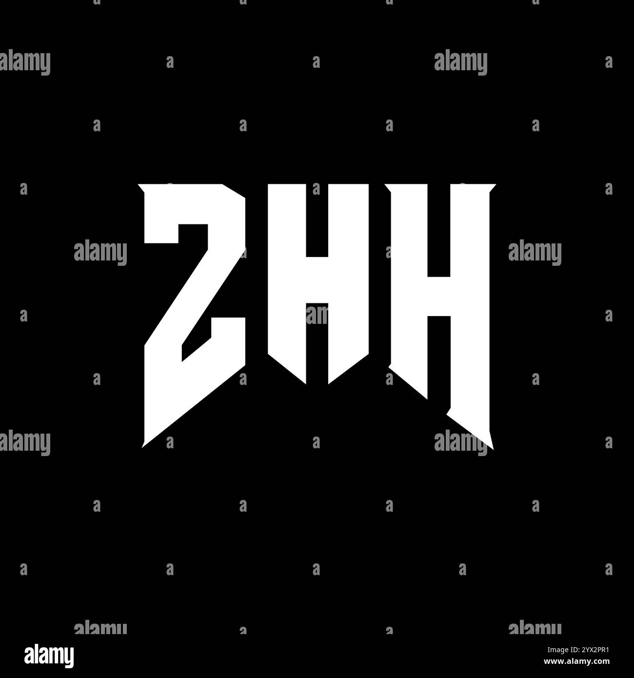 ZHH letter logo design for technology company. ZHH logo design black ...