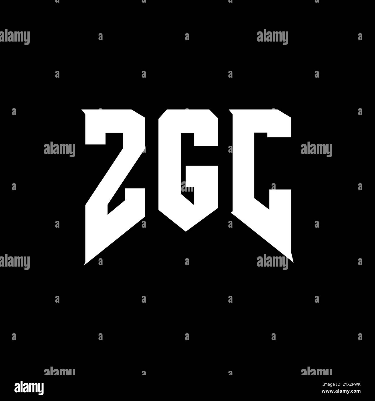 ZGC letter logo design for technology company. ZGC logo design black and white color combination ...