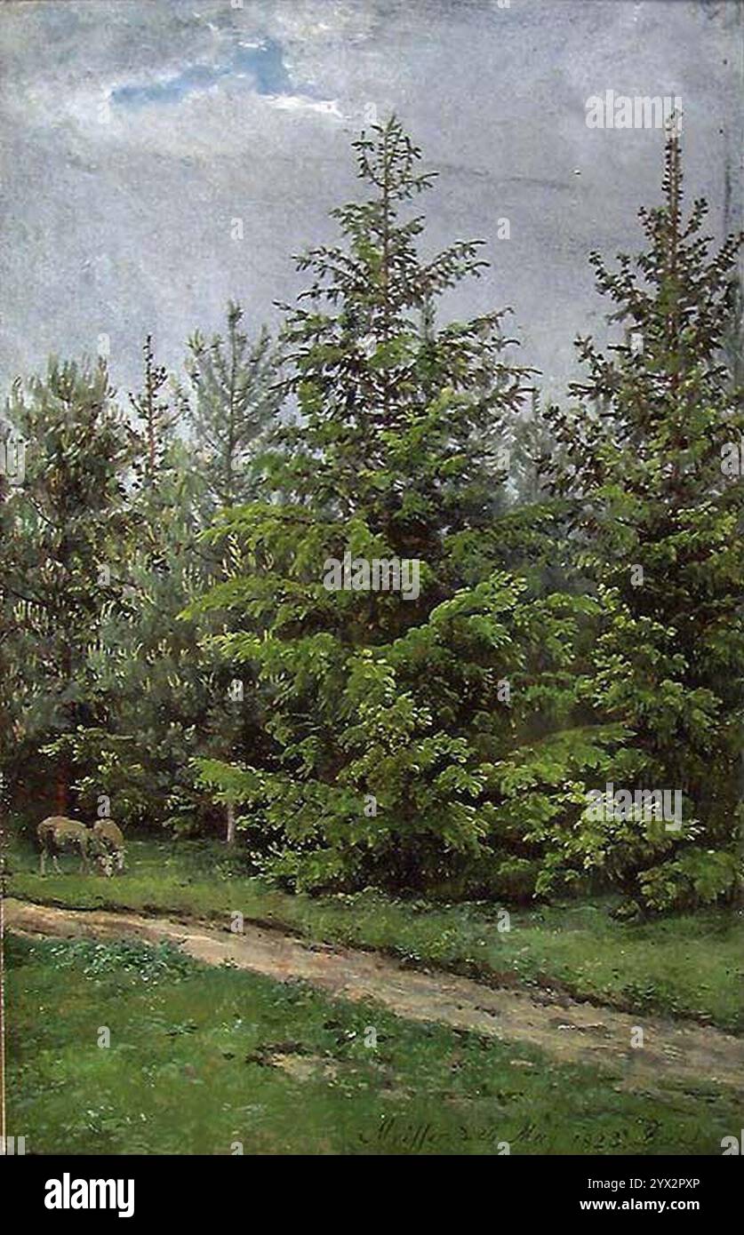 Johan Christian Dahl - Forest Path near Meissen Stock Photo - Alamy