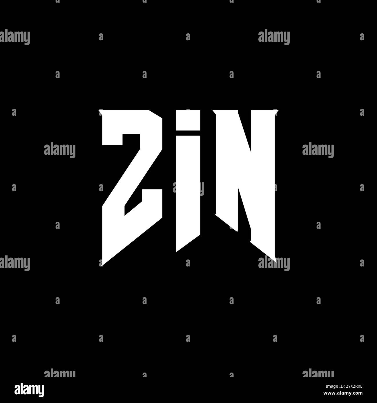 ZIN letter logo design for technology company. ZIN logo design black ...