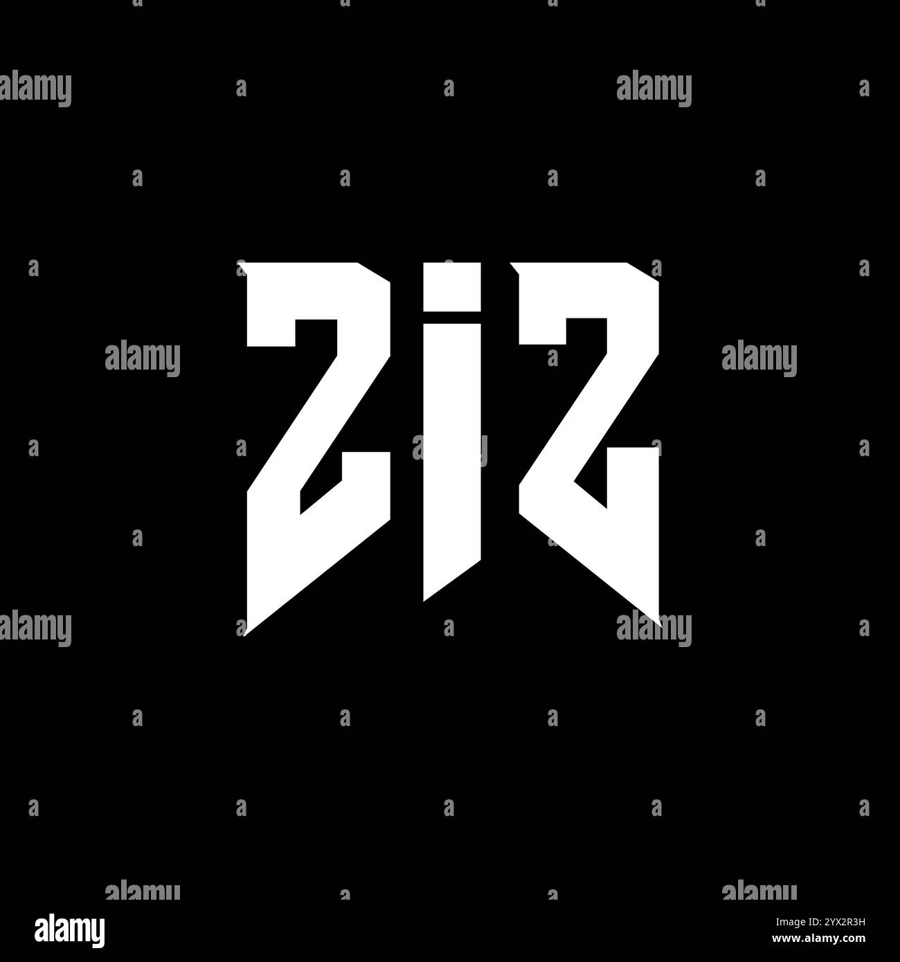 ZIZ letter logo design for technology company. ZIZ logo design black ...