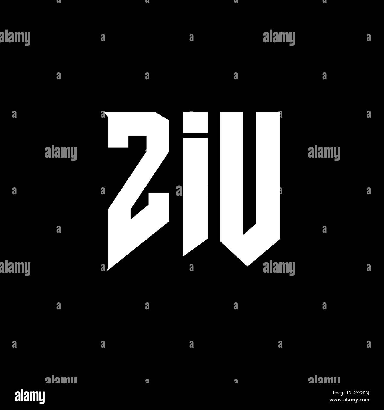ZIU letter logo design for technology company. ZIU logo design black ...