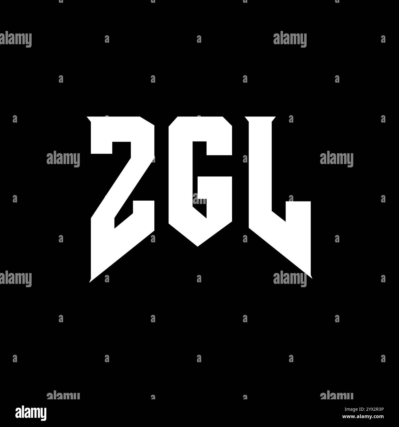 ZGL letter logo design for technology company. ZGL logo design black and white color combination ...