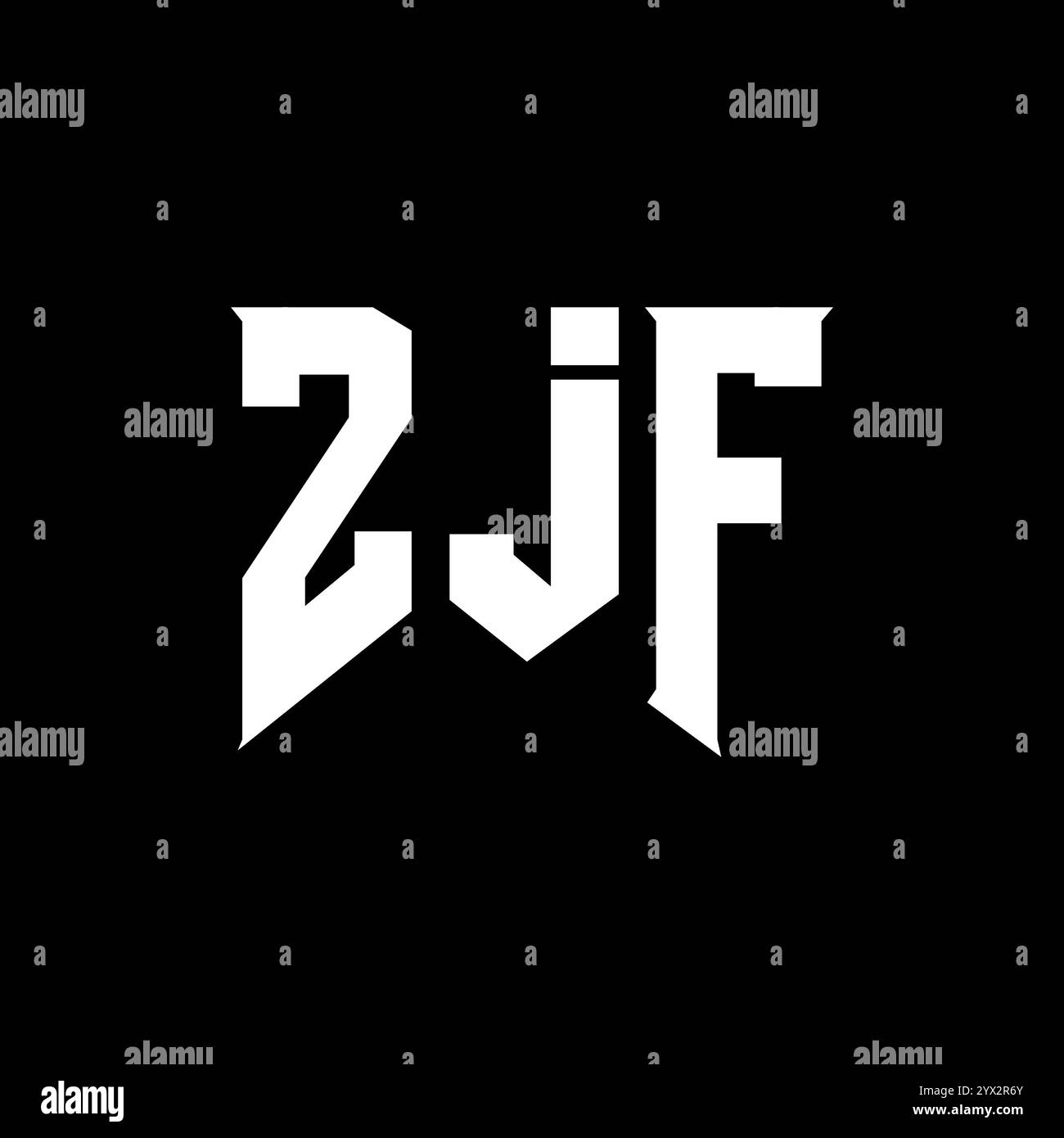 ZJF letter logo design for technology company. ZJF logo design black ...