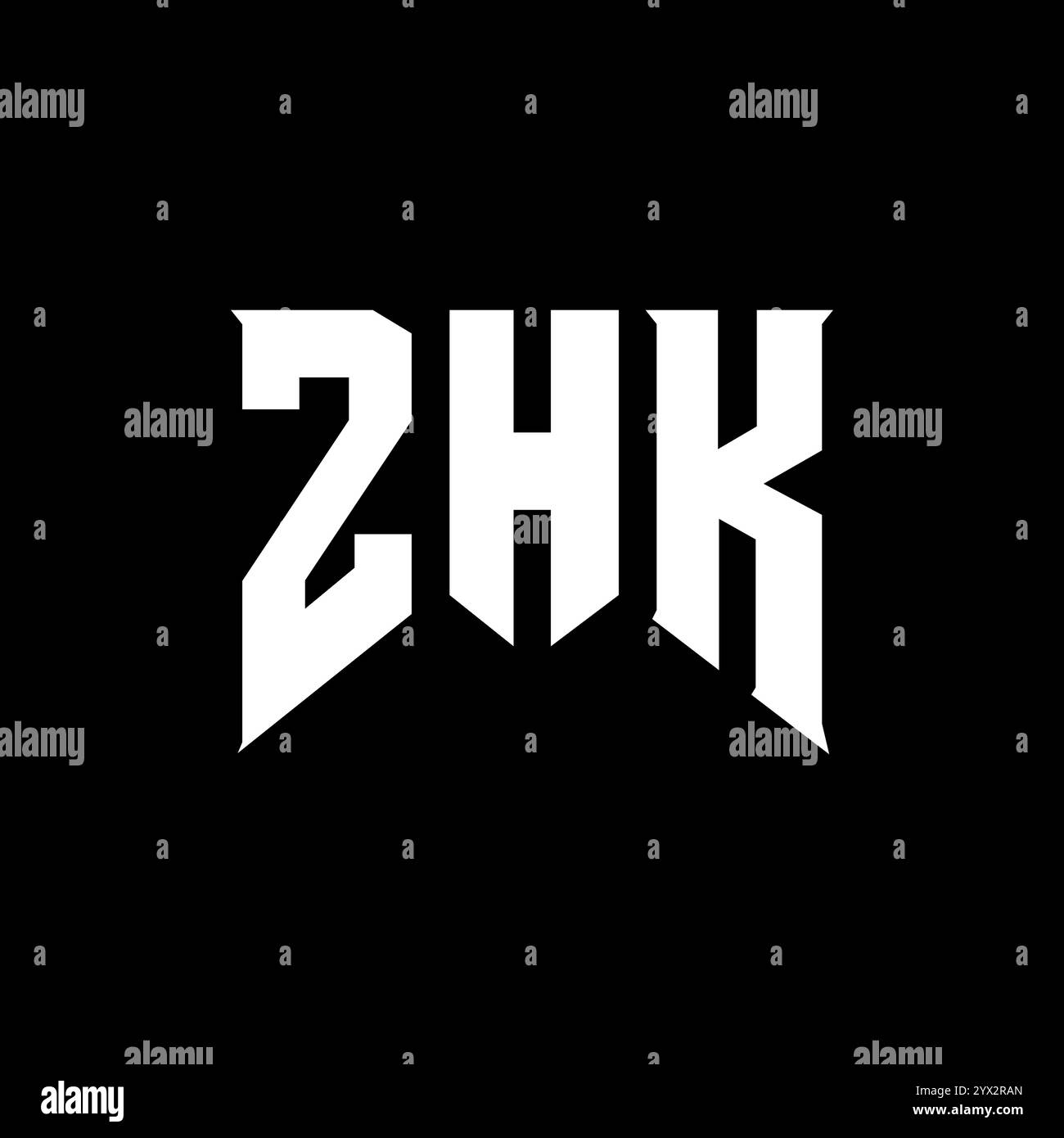 ZHK letter logo design for technology company. ZHK logo design black ...